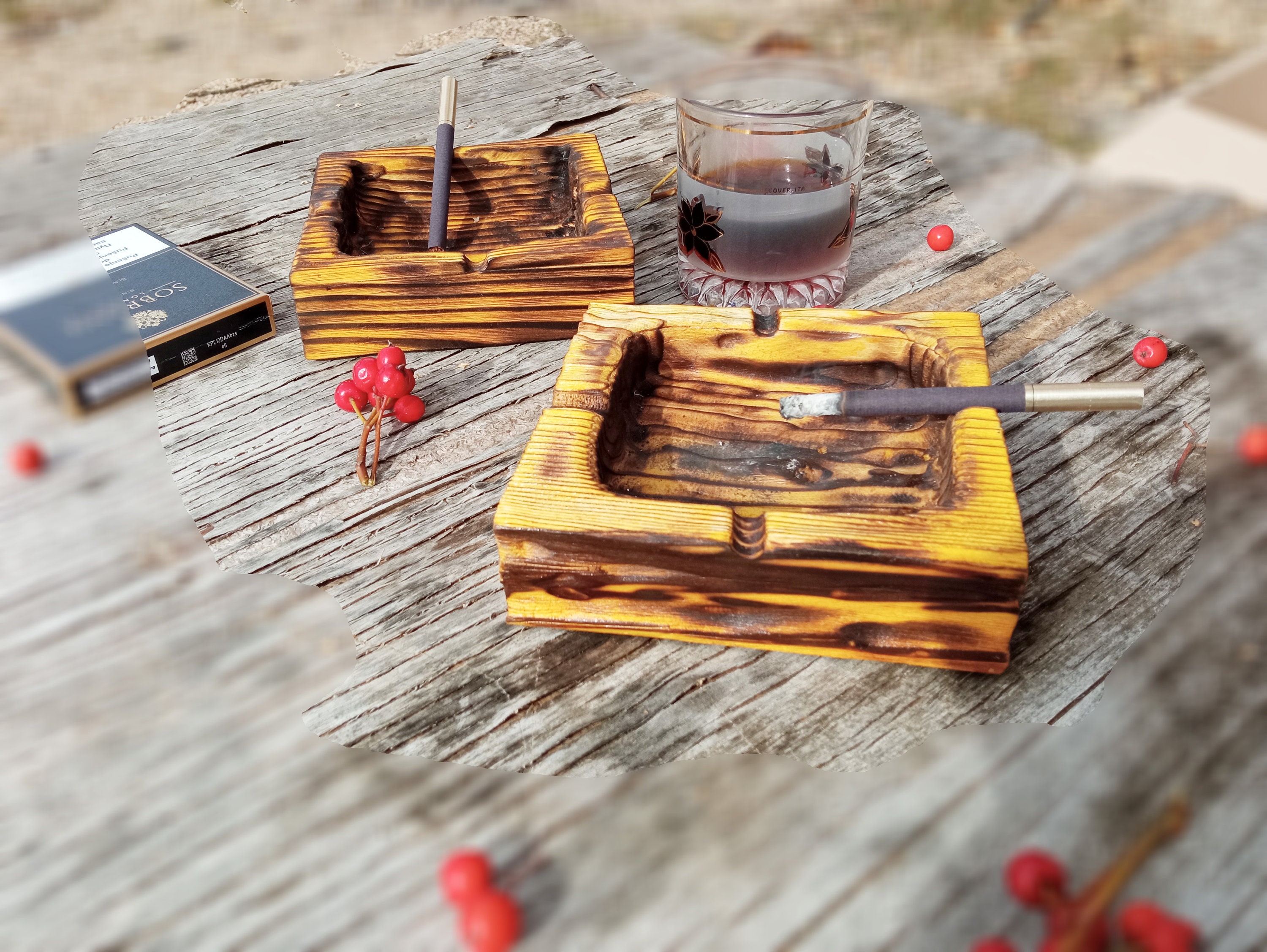 Cigar Ashtray Pine Ashtray Custom Ashtray Wooden Cigar - Etsy