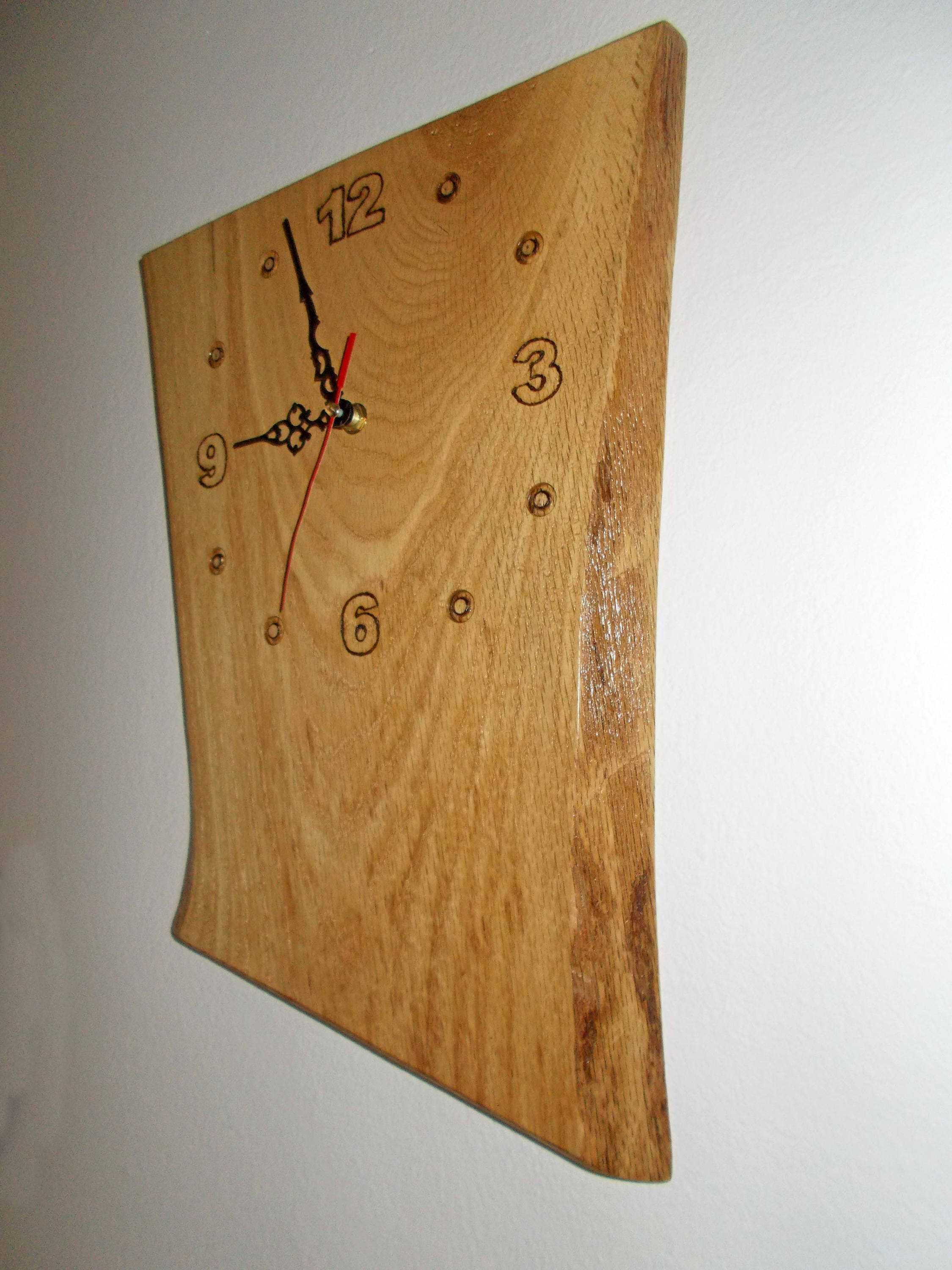 Wooden Clock, Wood Wall Clock, Handmade Wooden Clock, Wooden ...