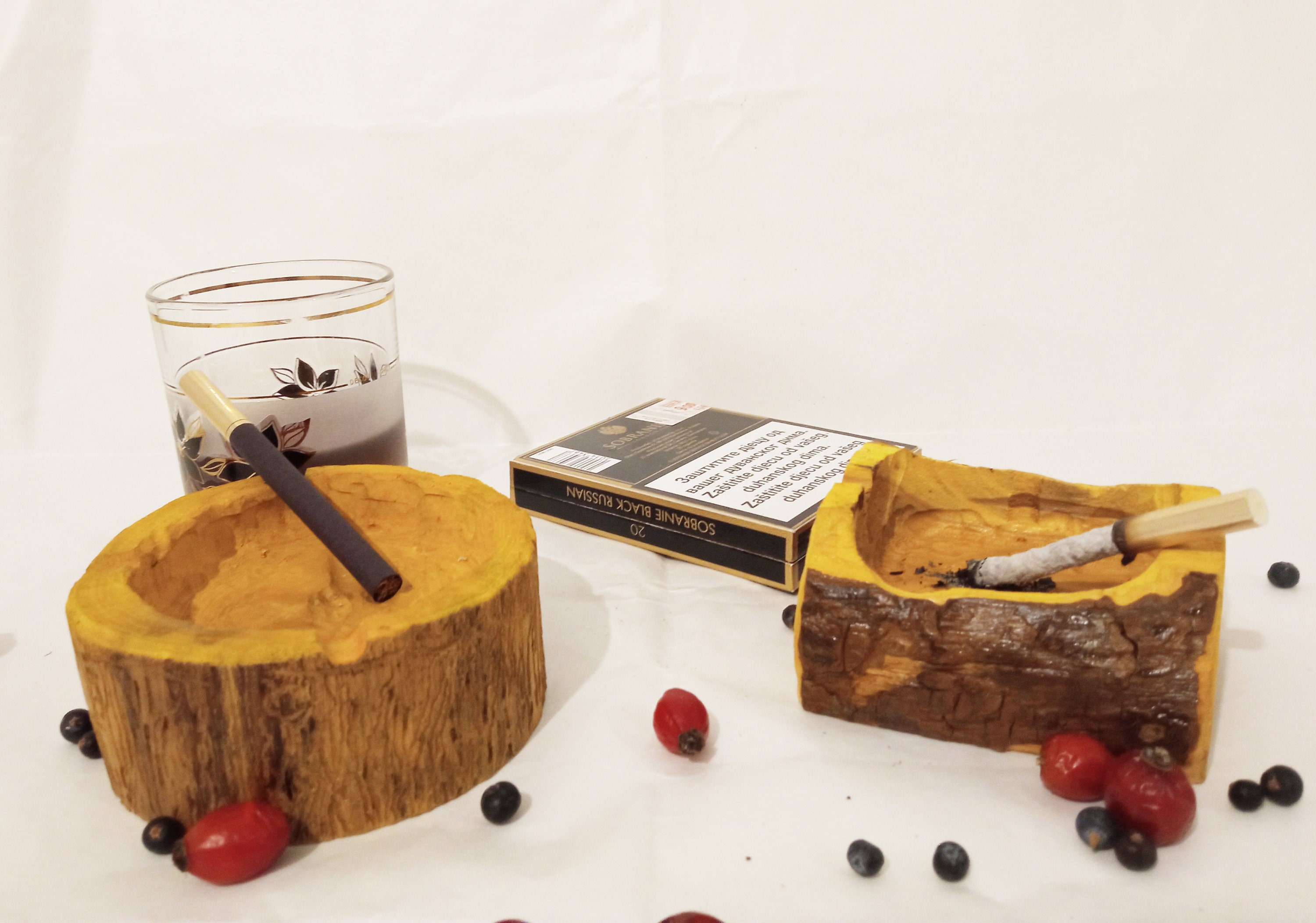 Personalized Cigar Ashtray Rustic Ashtray Walnut-ash Wood Hand - Etsy