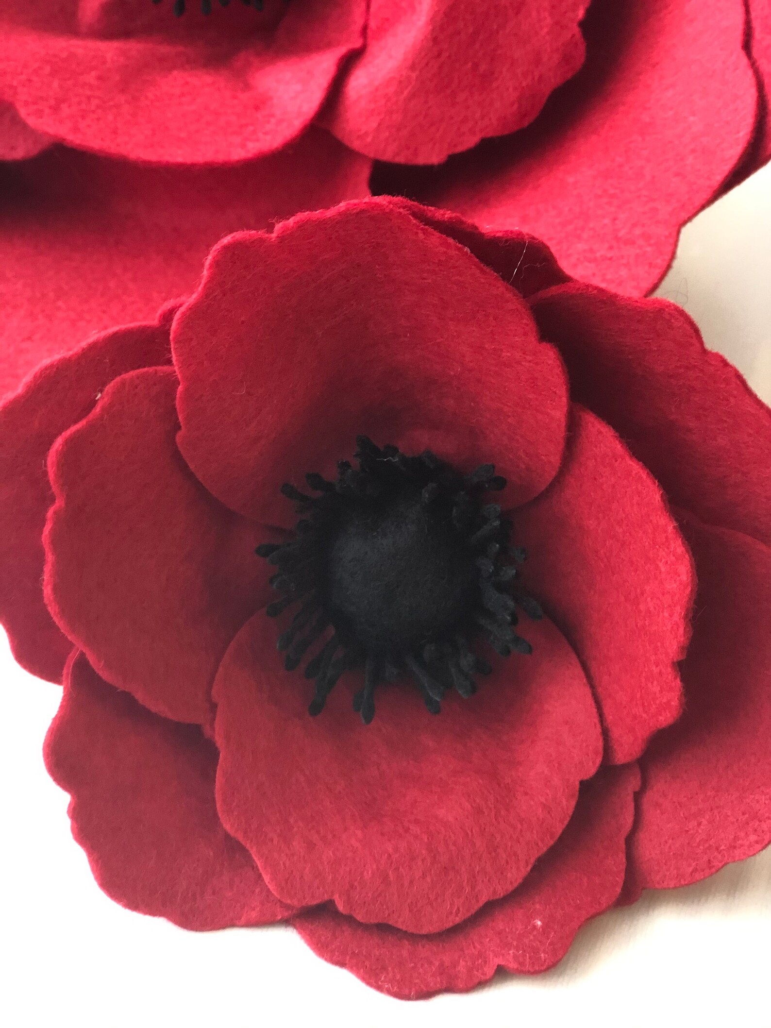 Red Felt Poppy Wall Flower Set of 3 | Girls Room Decor | Nursery ...
