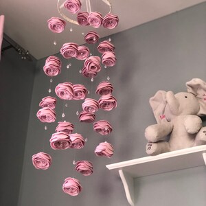Frost Pink/choose Colors Felt Flower Mobile | Pink Baby Girl Nursery ...