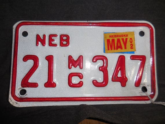 2002 Nebraska motorcycle license plate | Etsy