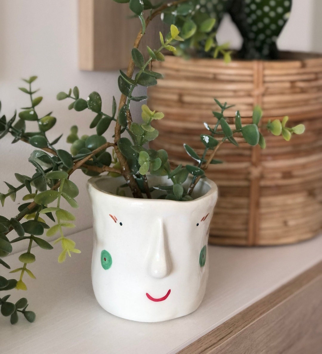 READ Cute Ceramic Pot With Face, Smiling Pot, Planter, Decorative Pot ...