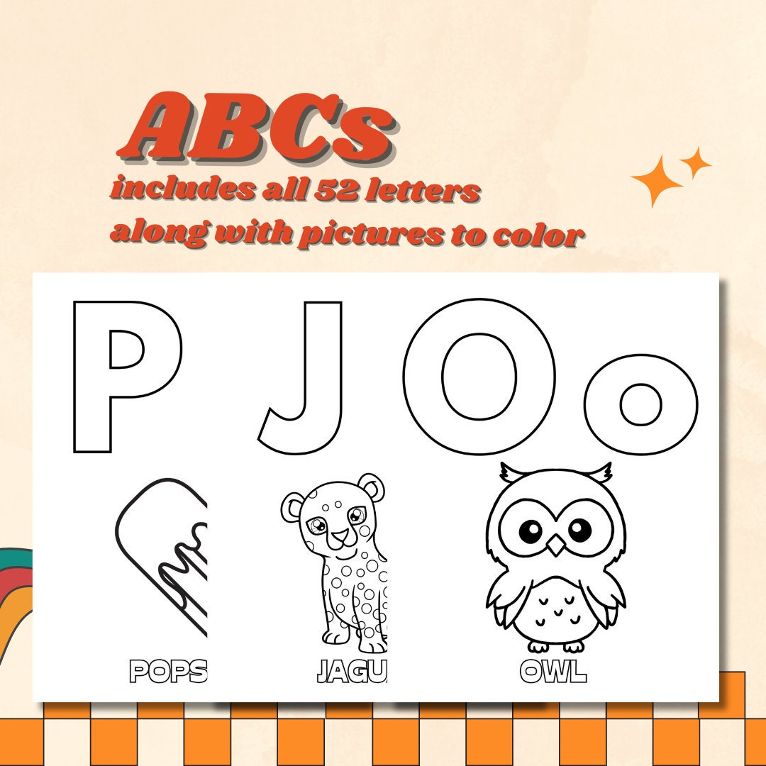 ABC Coloring Printable ABC Digital Download Coloring Pages for Kids Pre ...