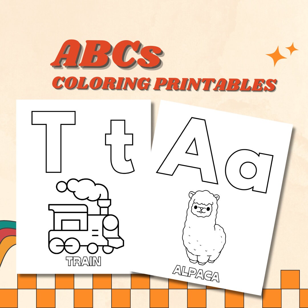 ABC Coloring Printable ABC Digital Download Coloring Pages for Kids Pre ...