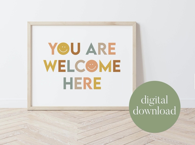 You Are Welcome Here Boho Classroom Decor Be Kind Smiley - Etsy