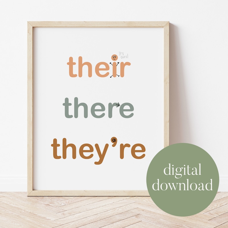 Theyre There Their Poster - Etsy