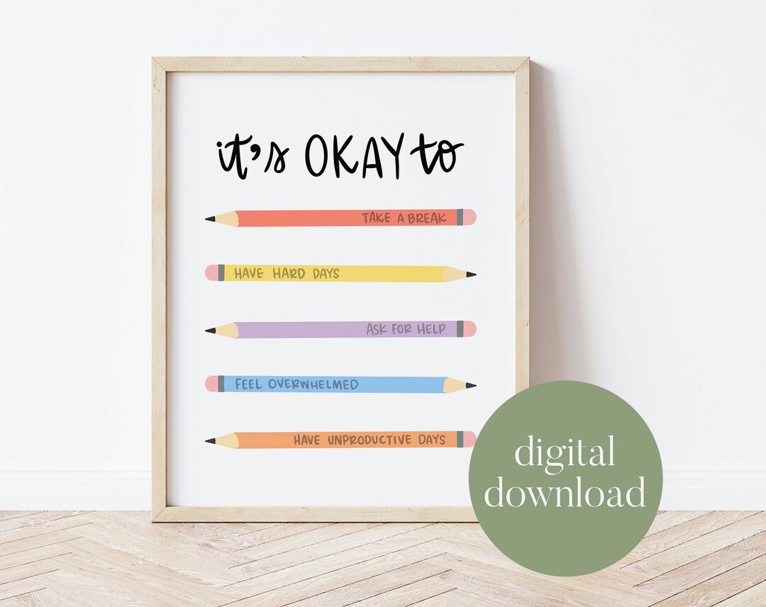 It's Okay | Rainbow Classroom Decor, Classroom Poster, Classroom Quotes ...