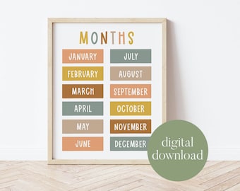 Days of the Week | Classroom Decor, Boho, Calendar Poster, Educational ...