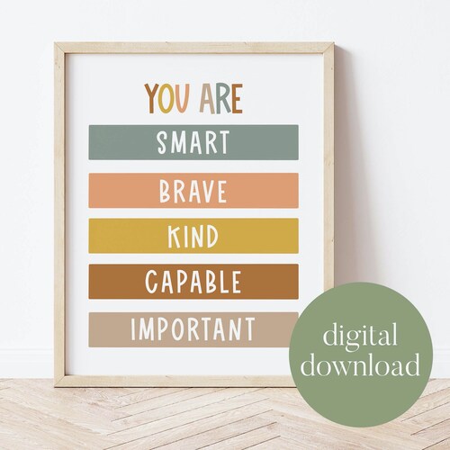 You Are Classroom Decor Affirmation Wall Art Affirmation - Etsy