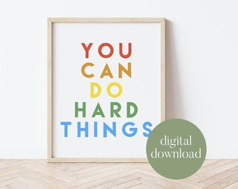 You Can Do Hard Things | Classroom Decor, Be Kind, Boho, Motivational ...