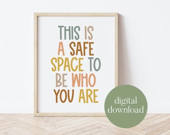 Safe Space Classroom Poster, Printable Classroom Poster, Digital Print ...