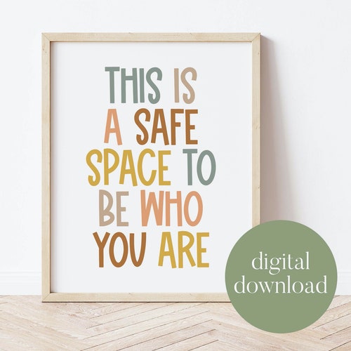 This is A Safe Space to Be Who You Are Boho Classroom Decor | Etsy