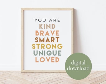 You Are A Boho Classroom Decor, Affirmation Wall Art, Affirmation ...