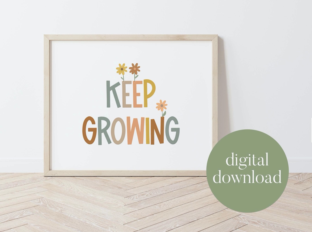 Keep Growing | Boho Classroom Decor, Classroom Poster, Digital Print ...