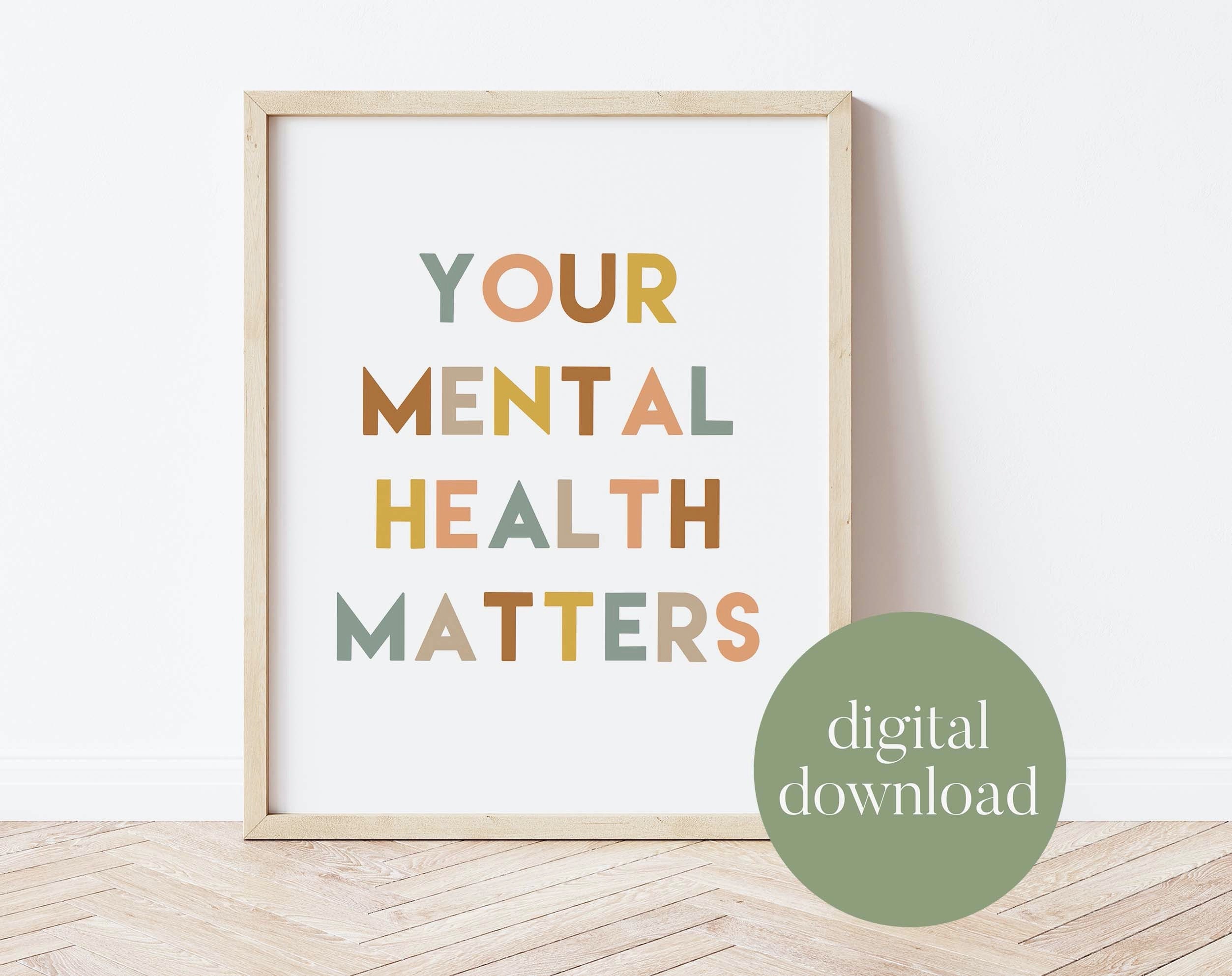 Your Mental Health Matters Classroom Decor Mental Health | Etsy