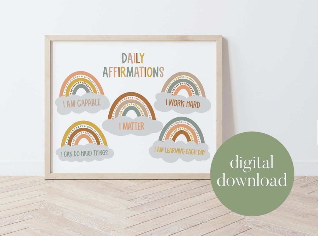 Daily Affirmations | Boho Classroom Decor, Affirmation Wall Art ...
