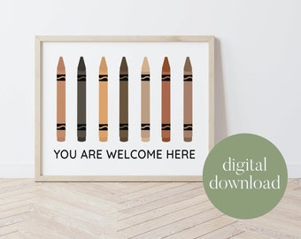 Welcome Sign, Office Wall Art, Classroom Decor, Inclusive Welcome ...