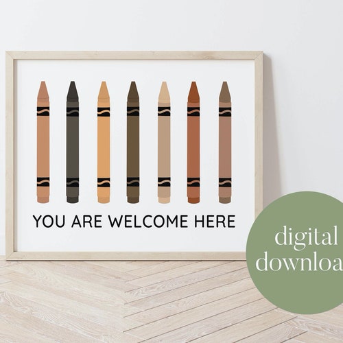 You Are Welcome Here Diversity Wall Art Classroom Decor - Etsy