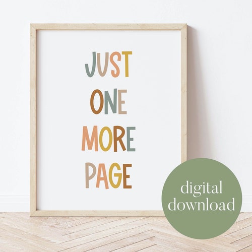 Just One More Page Boho Classroom Decor Library Classroom - Etsy