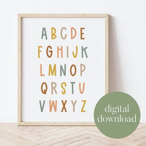 Alphabet Classroom Decor Boho ABC Poster Educational Wall - Etsy