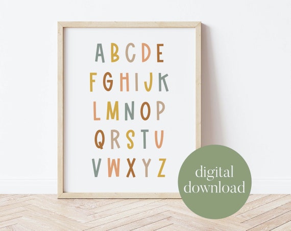 Alphabet Classroom Decor Boho ABC Poster Educational Wall - Etsy