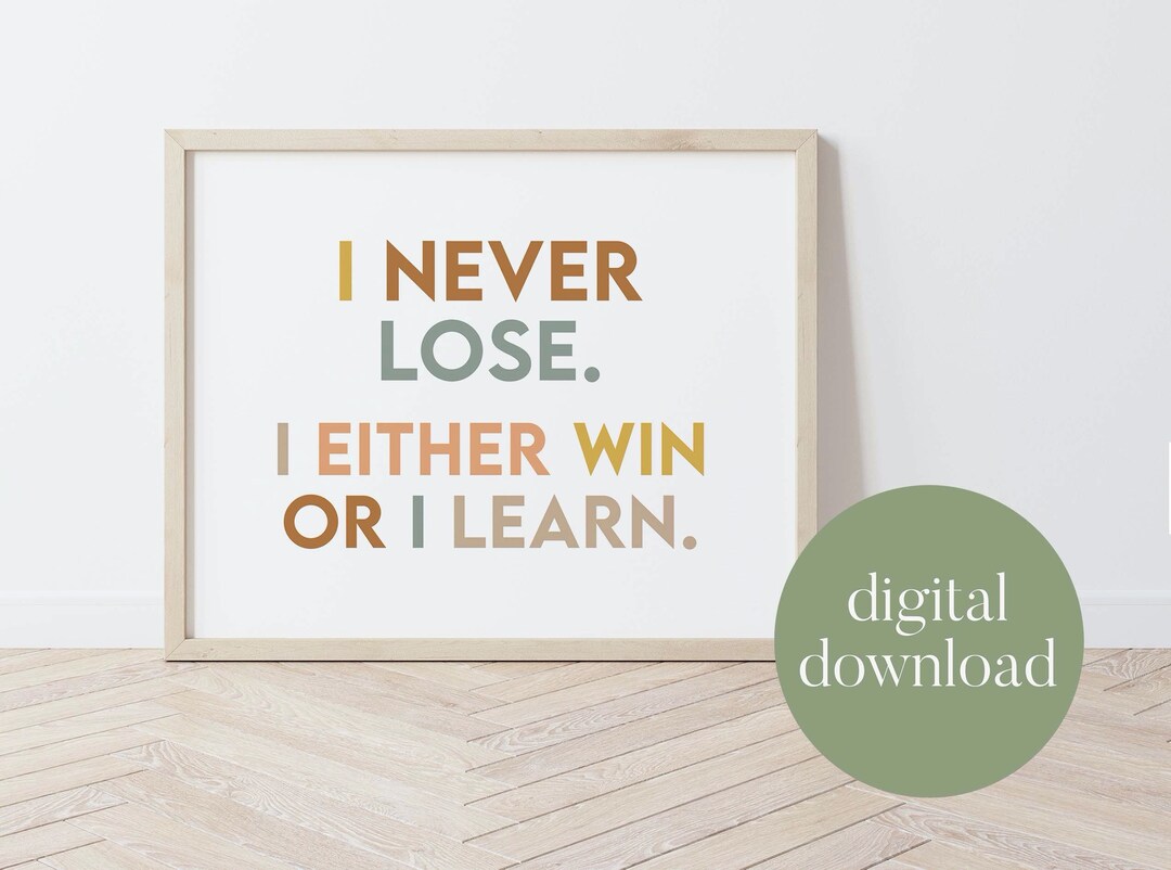 I Either Win or I Learn | Boho Classroom Decor, Classroom Poster ...