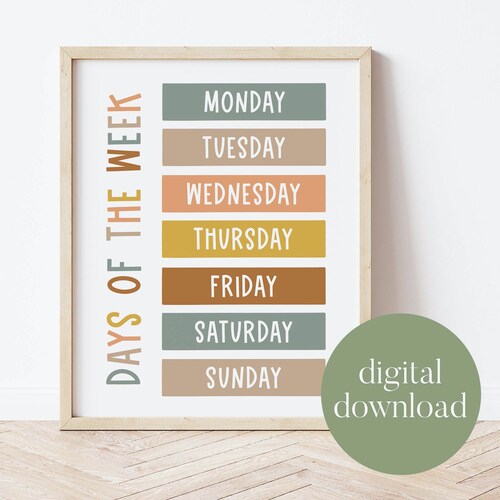 Months of the Year Classroom Decor Boho Calendar Poster - Etsy