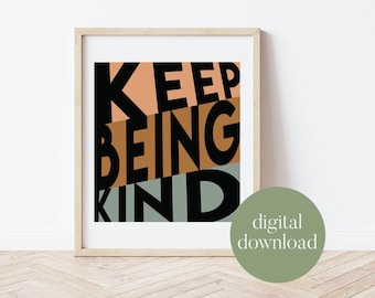 Be Kind Boho Classroom Decor, Be Kind, Motivational Wall Art, Digital ...