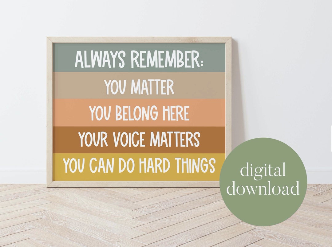 Always Remember | Classroom Decor, Affirmation Wall Art, Affirmation ...