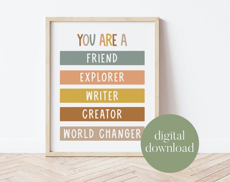 You Are A Boho Classroom Decor Affirmation Wall Art - Etsy