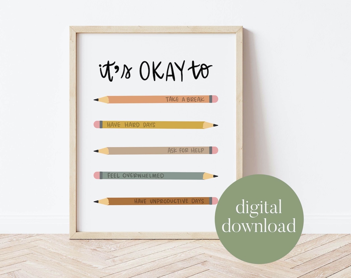 It's Okay | Boho Classroom Decor, Classroom Poster, Classroom Quotes ...