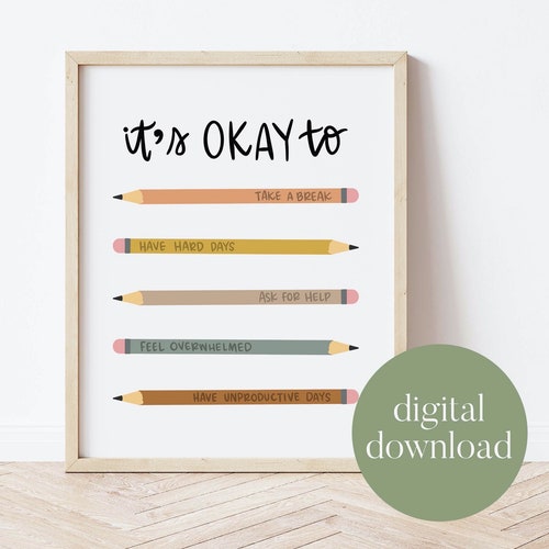It's Okay Boho Classroom Decor Classroom Poster - Etsy