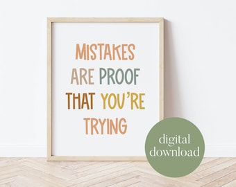 Classroom Decor Mistakes Are Proof You're Trying Poster - Etsy