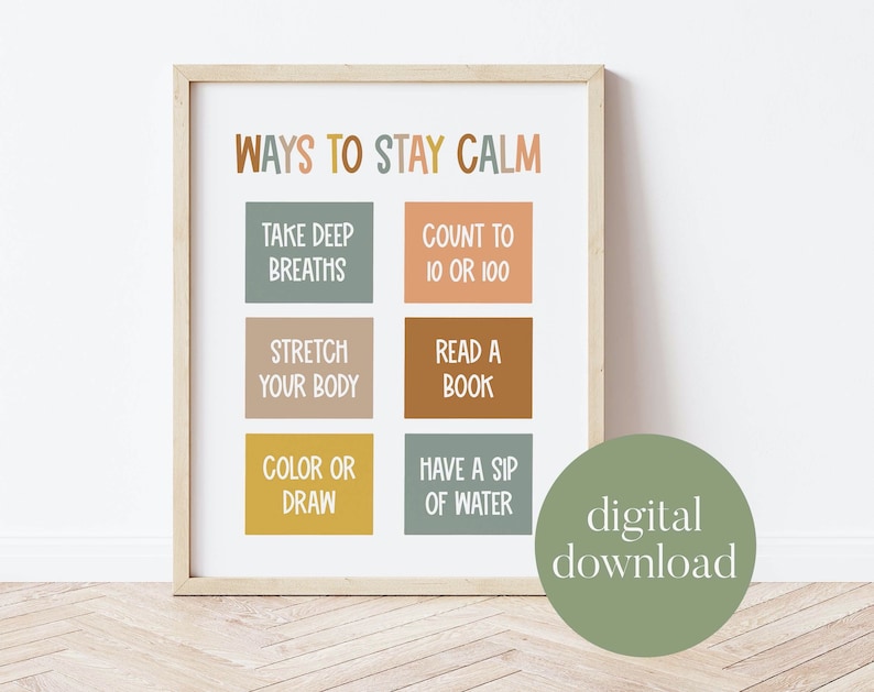Ways to Stay Calm Boho Classroom Decor Calming Corner - Etsy