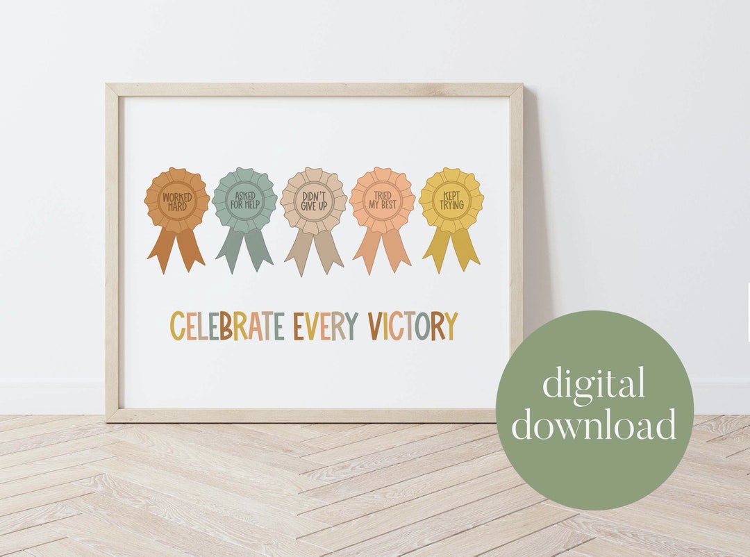 Celebrate Every Victory | Boho Classroom Decor, Classroom Poster ...
