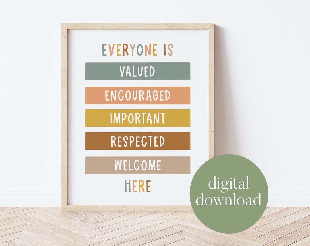 Everyone is | Boho Classroom Decor, All Are Welcome, Classroom Poster ...