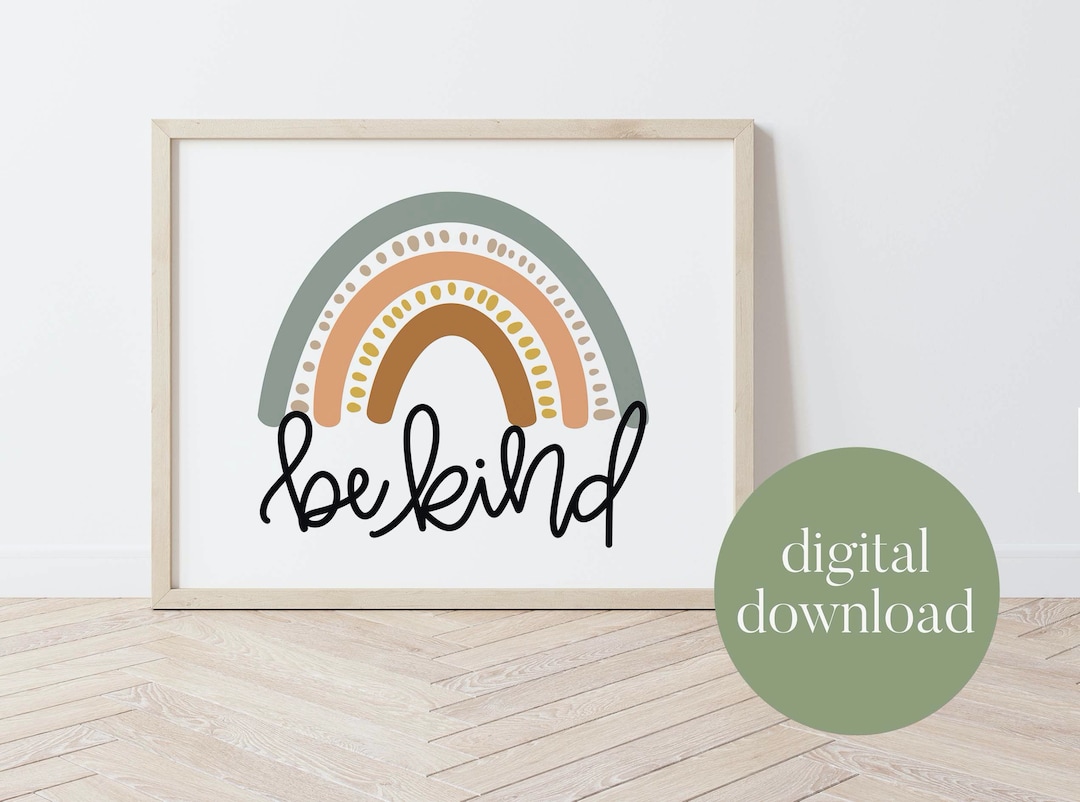 Be Kind | Boho Classroom Decor, Be Kind, Motivational Wall Art, Digital ...