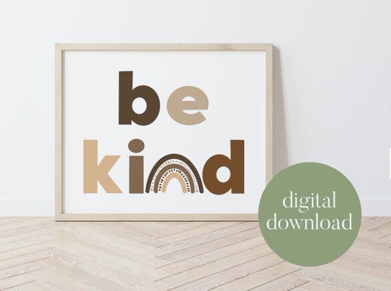 Be Kind Boho Classroom Decor Diversity Classroom Poster | Etsy