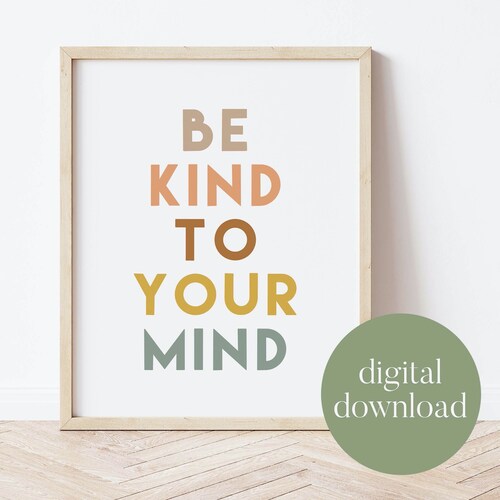 Be Kind to Your Mind Classroom Decor Mental Health Boho - Etsy