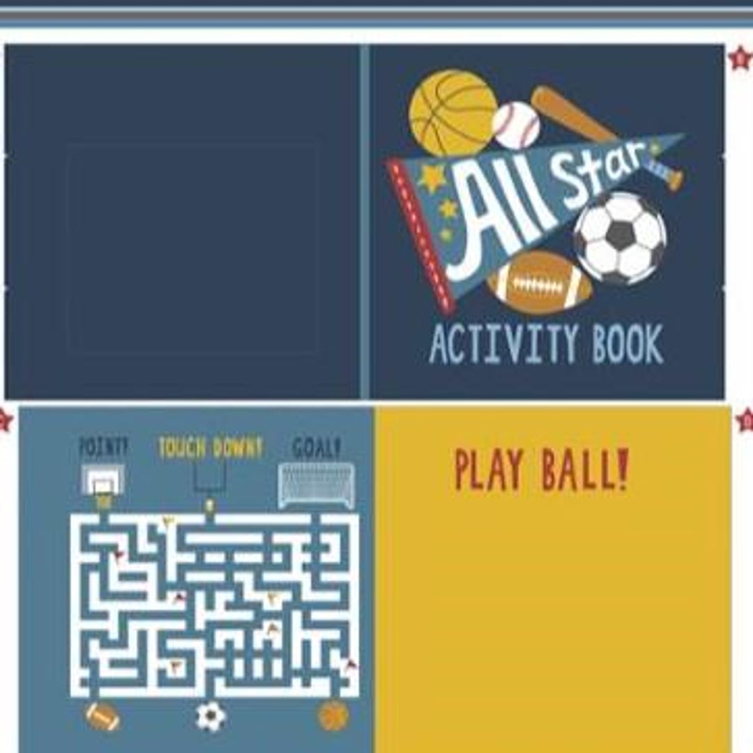 All Star Activity Book Panel - Etsy
