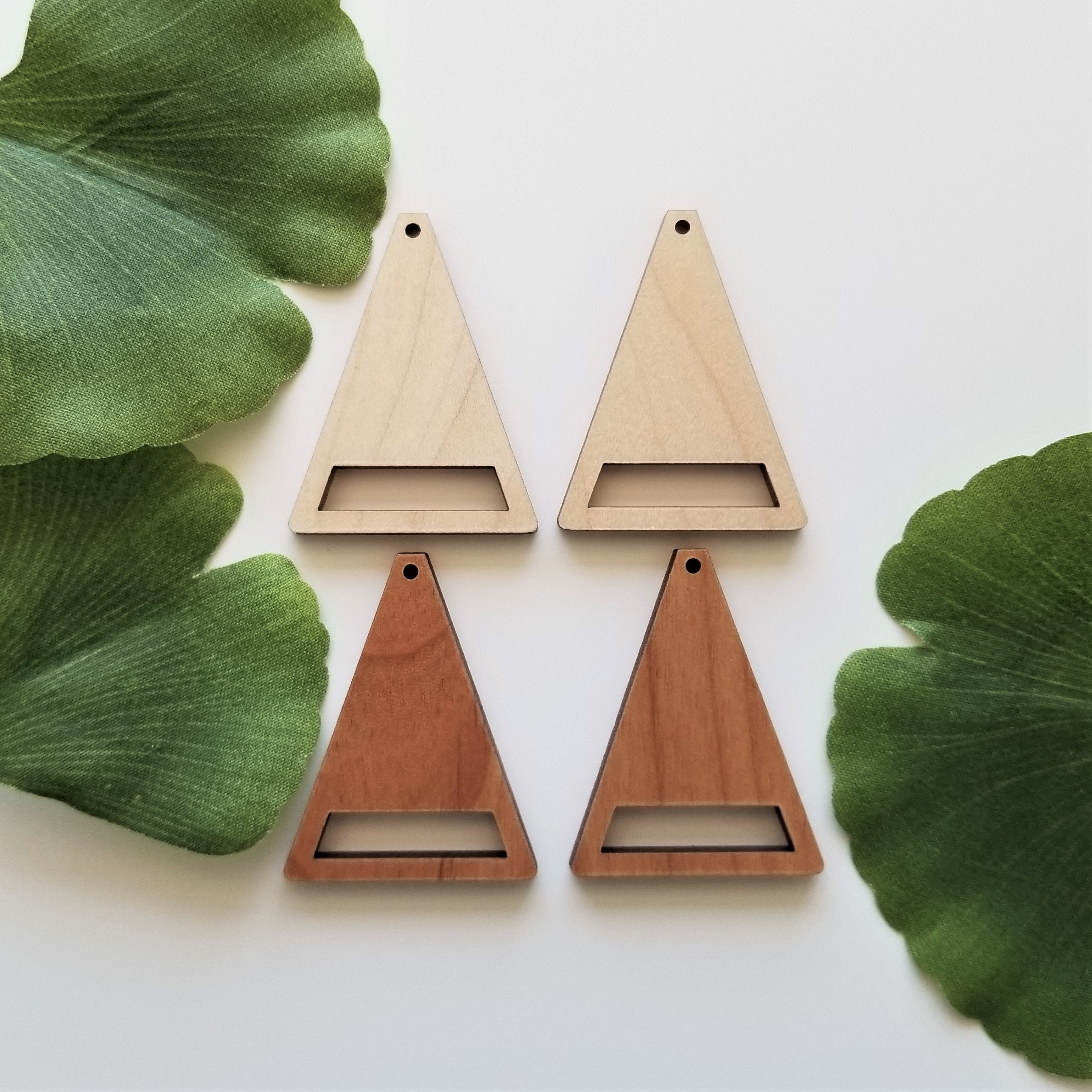 20 Pieces Laser Cut Triangle Wooden Earring Findings for - Etsy