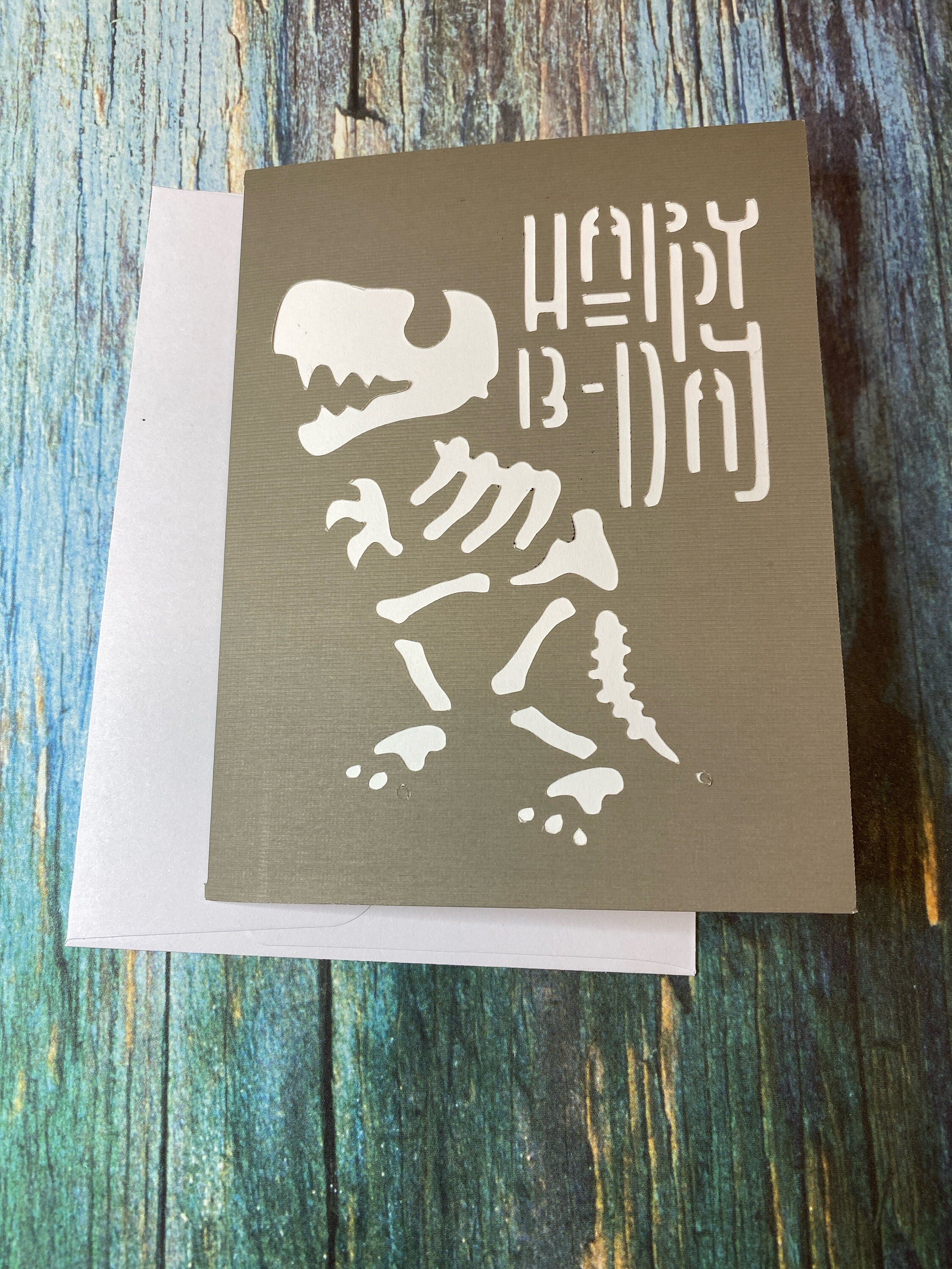 Dinosaur Bones Birthday Cards - Etsy