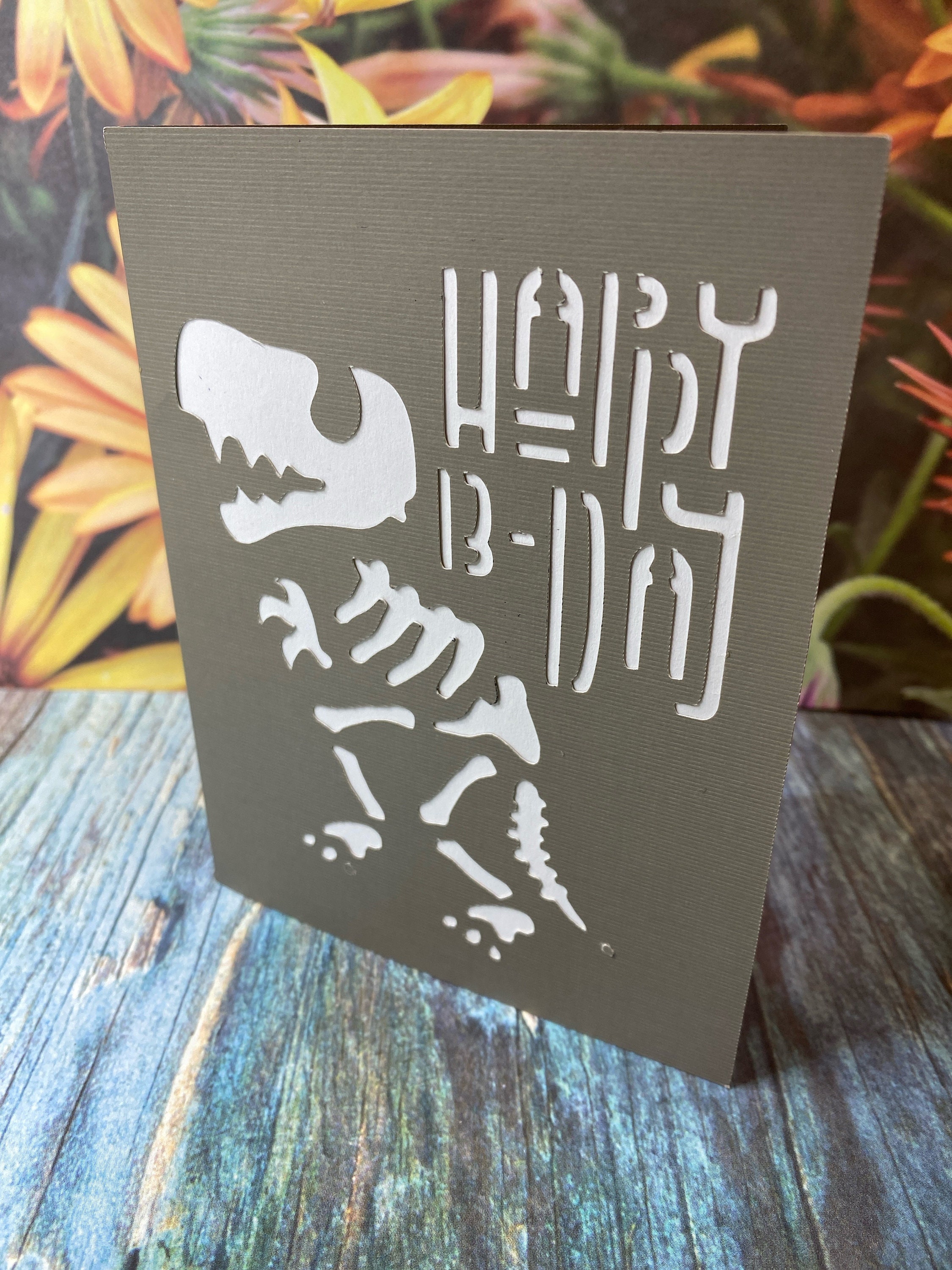 Dinosaur Bones Birthday Cards - Etsy