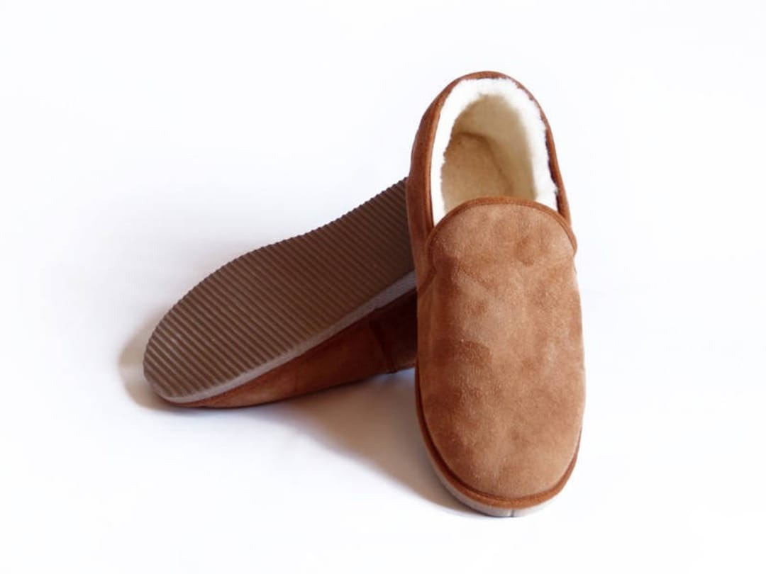 Camel-colored Mixed Slippers in Sheepskin Leather Slipper - Etsy