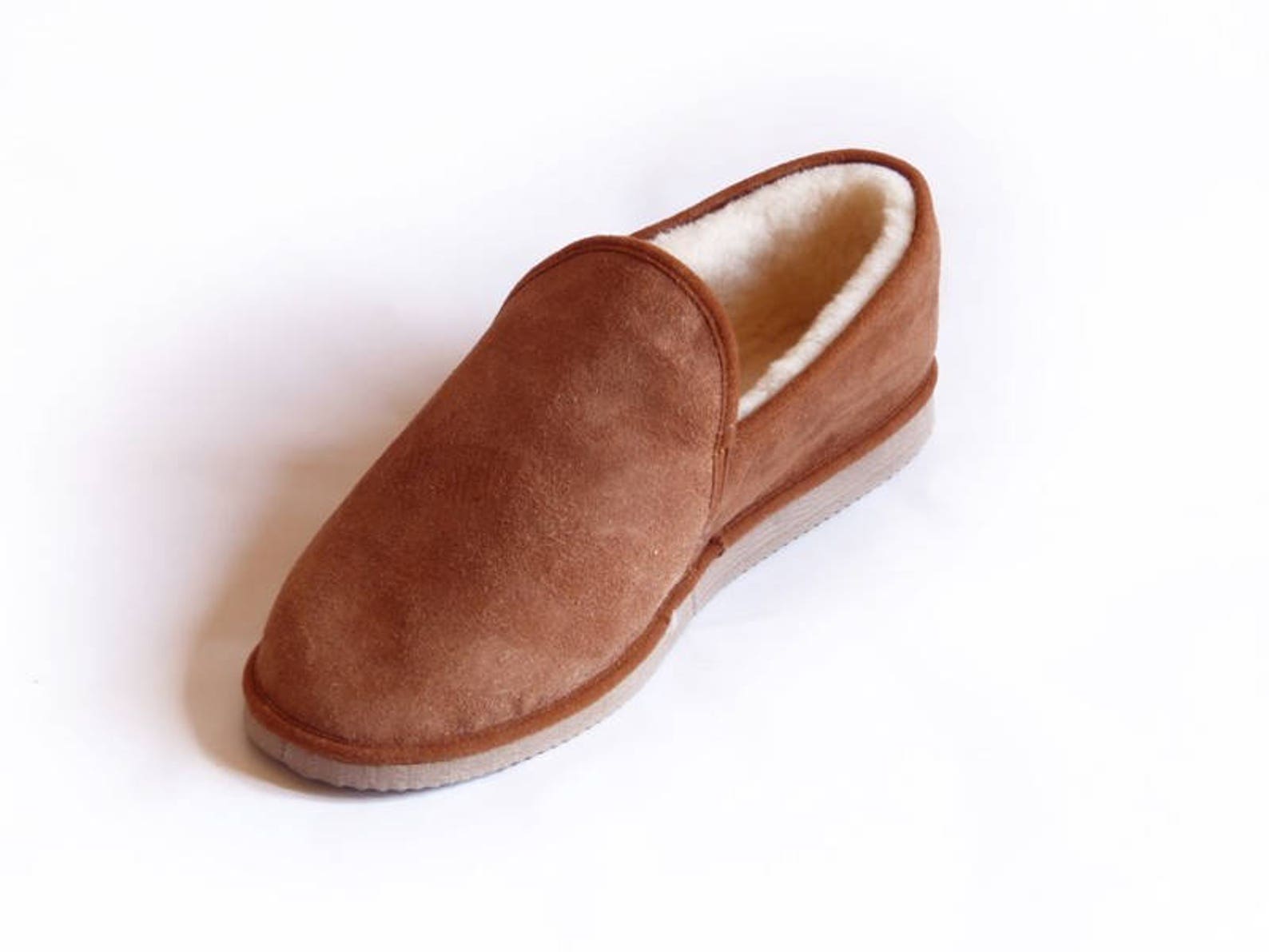 Camel-colored Mixed Slippers in Sheepskin Leather Slipper - Etsy