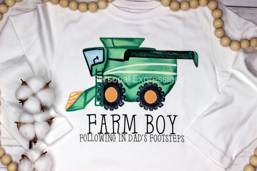 Personalized Boy Farm Shirt, Boys Combine Shirt, Toddler Farm Day Shirt ...