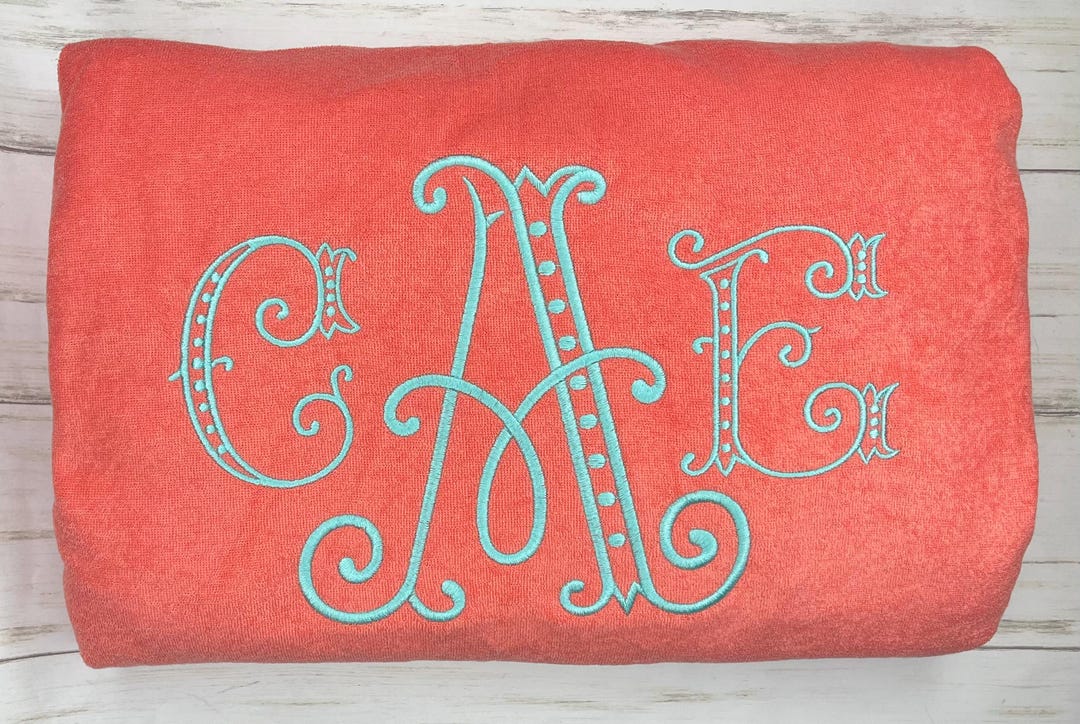 Monogram Pool Chair Cover, Personalized Terry Chair Cover, Embroidered ...