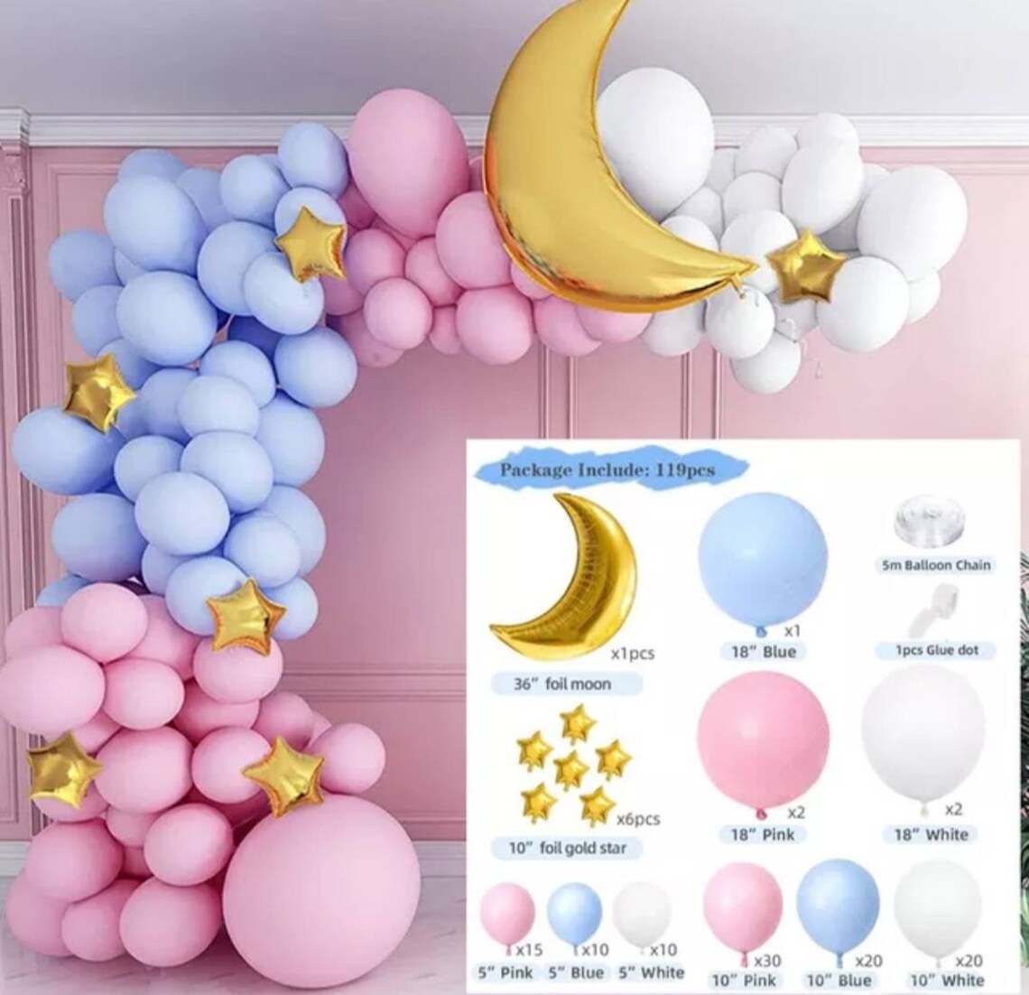 Balloon Arch Kit, Christening, Birthday, Baby Shower, Blue, Purple ...