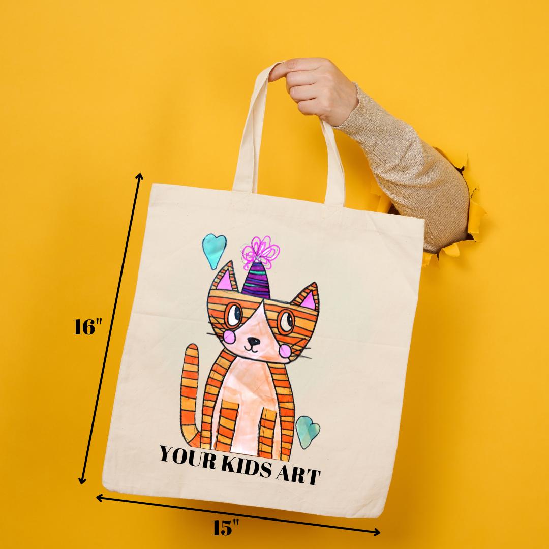 Bring Kids’ Art to Life Custom Tote Bag – Personalized Kids Art Tote ...